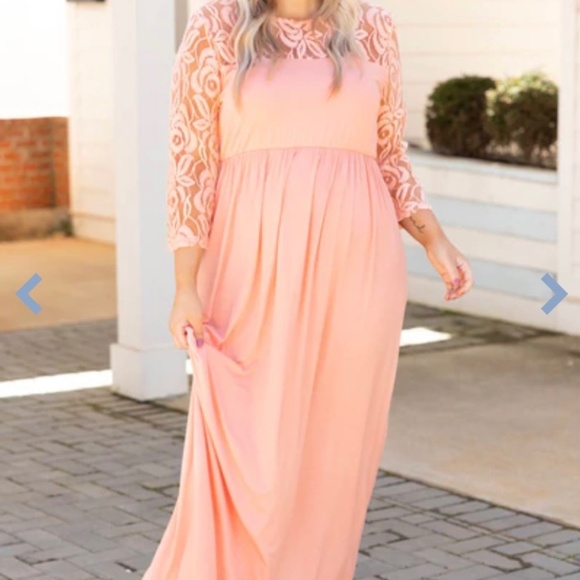 Chic Soul | Dresses | Looking Elegant Maxi Dress Peach | Poshmark